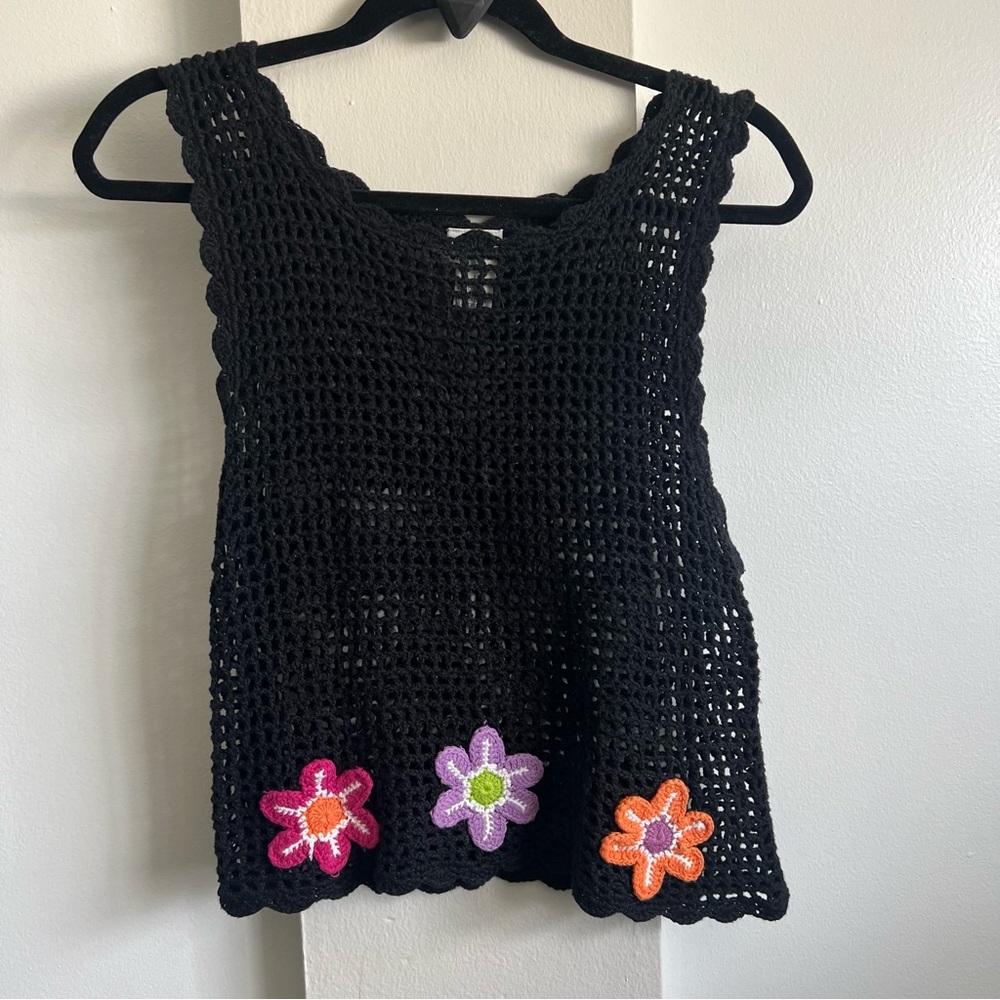 Y2k Crochet Flower Top - Gem
